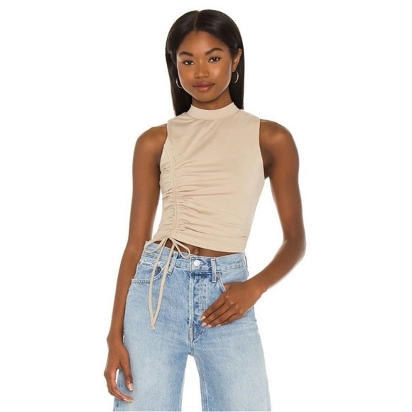 superdown | Tops | Superdown Revolve Sleeveless High Neck Neutral Top ...